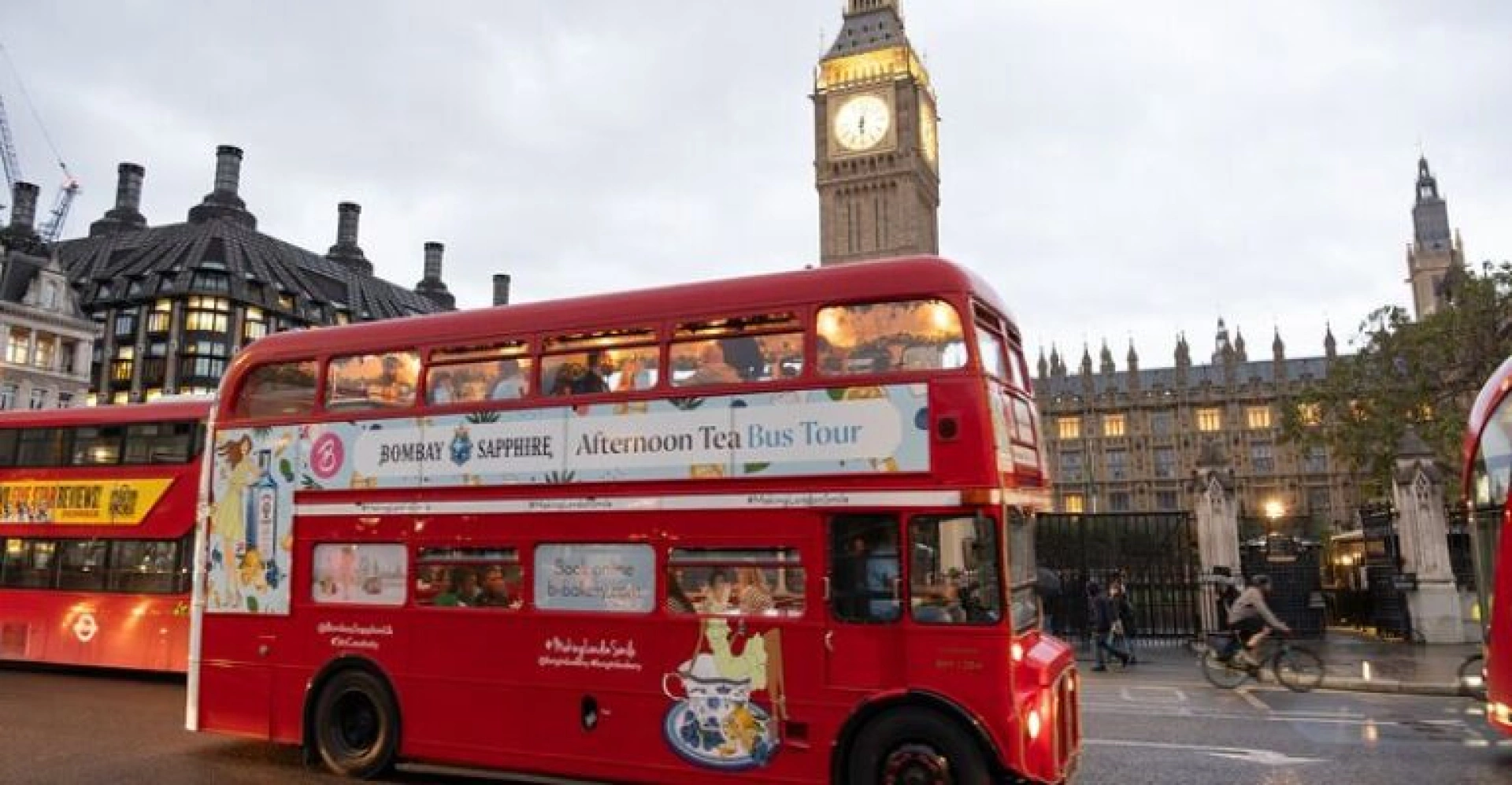 London Gin Lovers Afternoon Tea Bus Tour Gift Vouchers £80 for 1