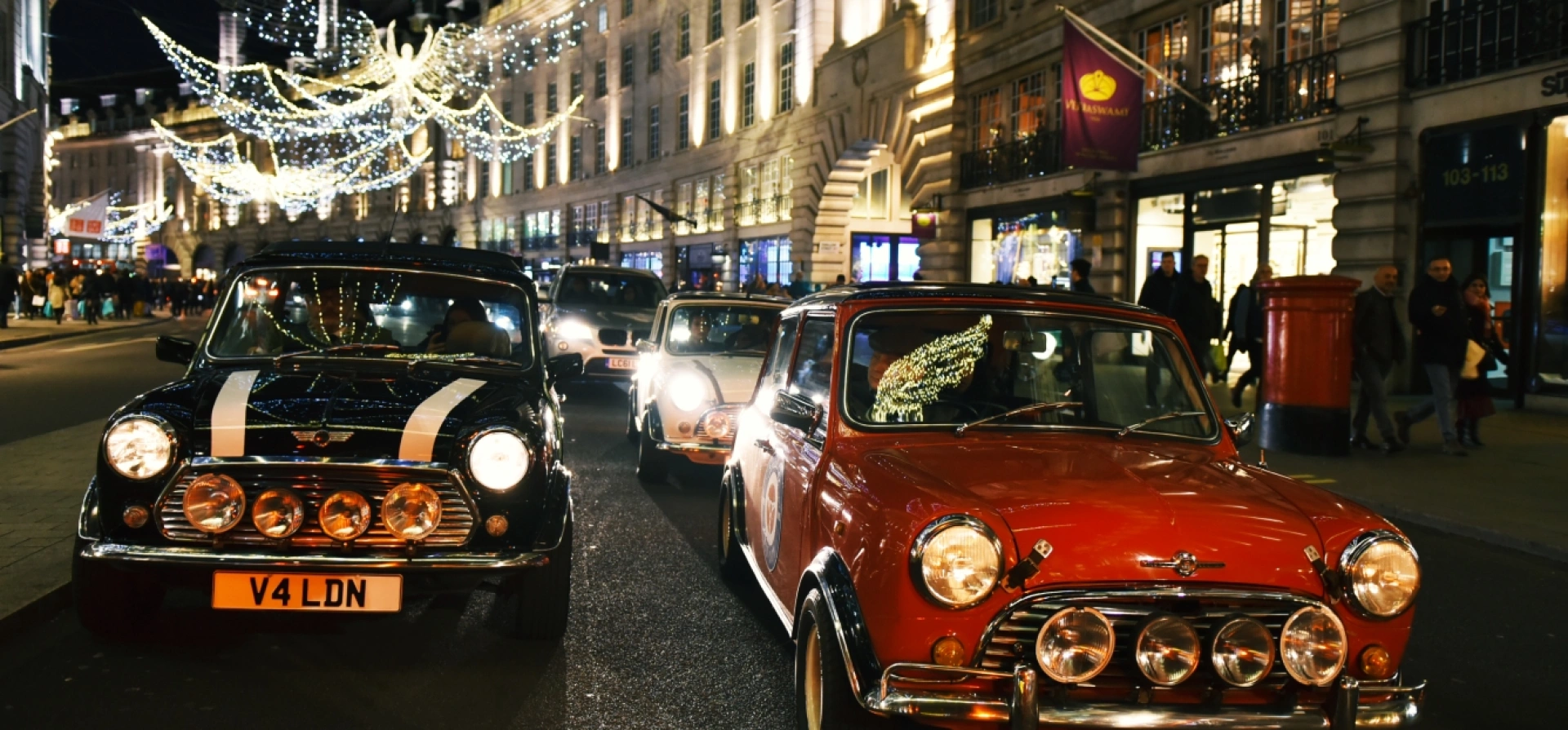 Classic Mini Cooper Christmas Lights London Tour Gift Vouchers £349 for 3
